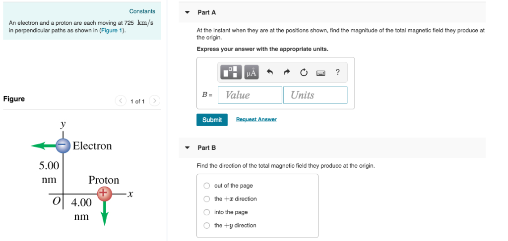 Solved Constants Part A An electron and a proton are each | Chegg.com