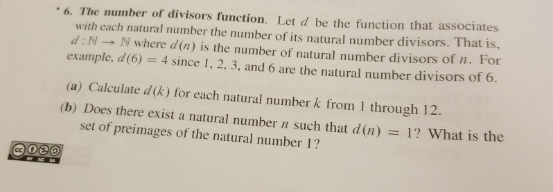 Solved 6. The number of divisors function. Let d be the | Chegg.com