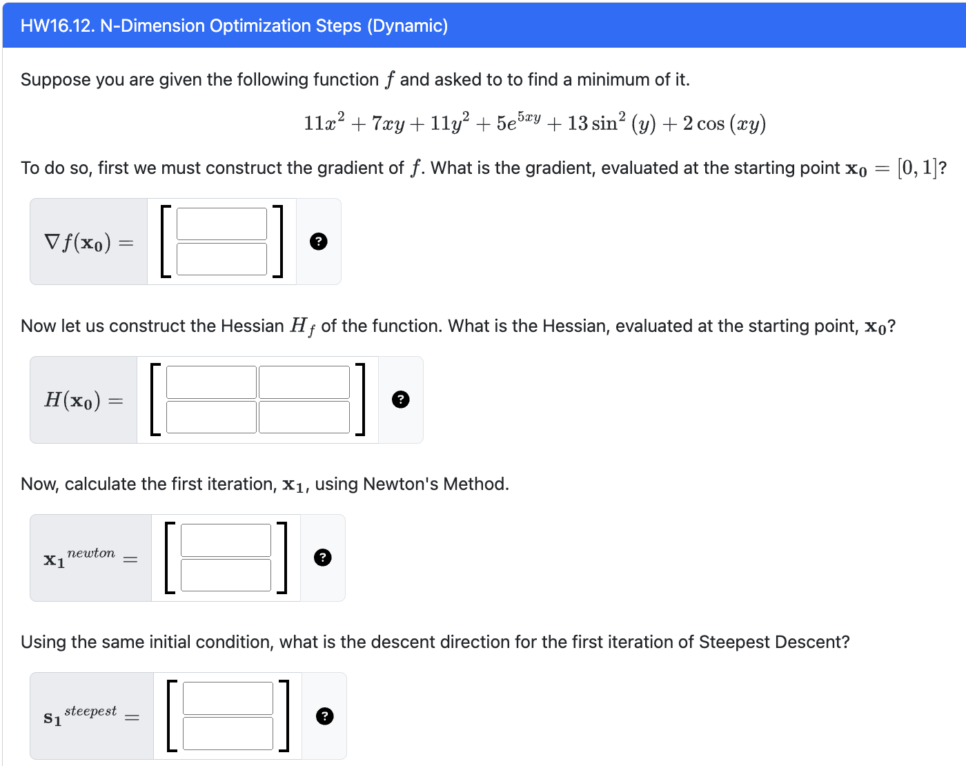 Solved HW16.12. N-Dimension Optimization Steps | Chegg.com