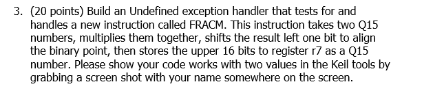 3. (20 points) Build an Undefined exception handler | Chegg.com