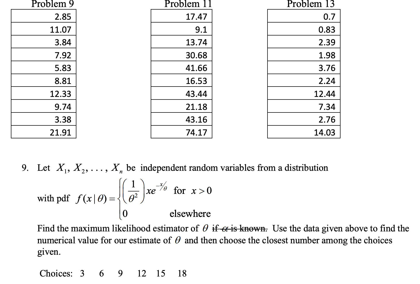 Solved 9. Let X1,X2,…,Xn be independent random variables | Chegg.com