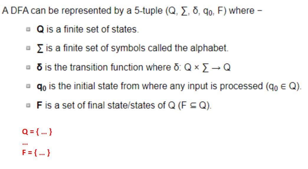 Solved Design in JFLAP a simulator of a finite deterministic | Chegg.com