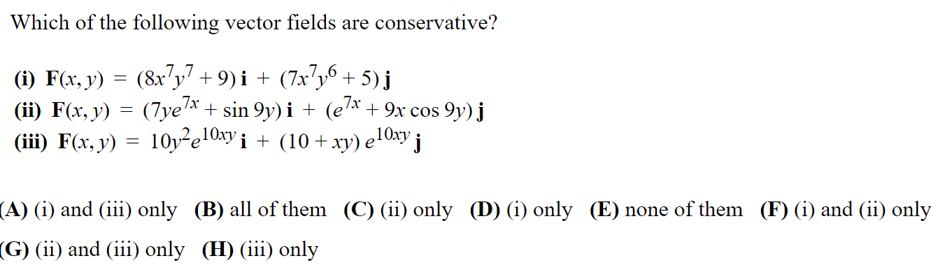 Solved Which of the following vector fields are | Chegg.com