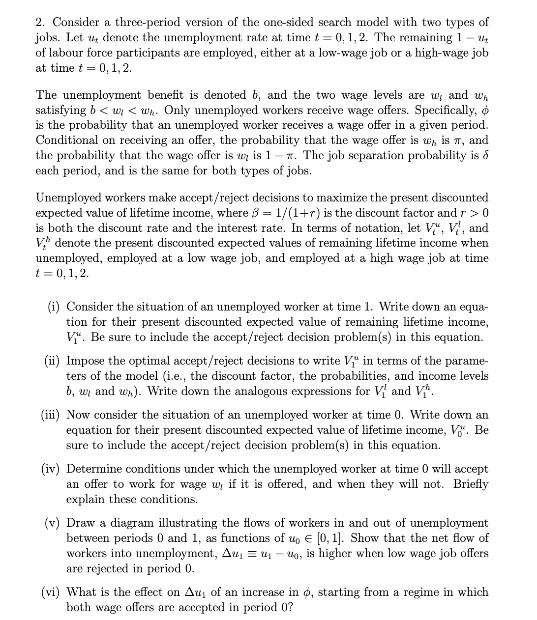 Solved 2. Consider a three-period version of the one-sided | Chegg.com