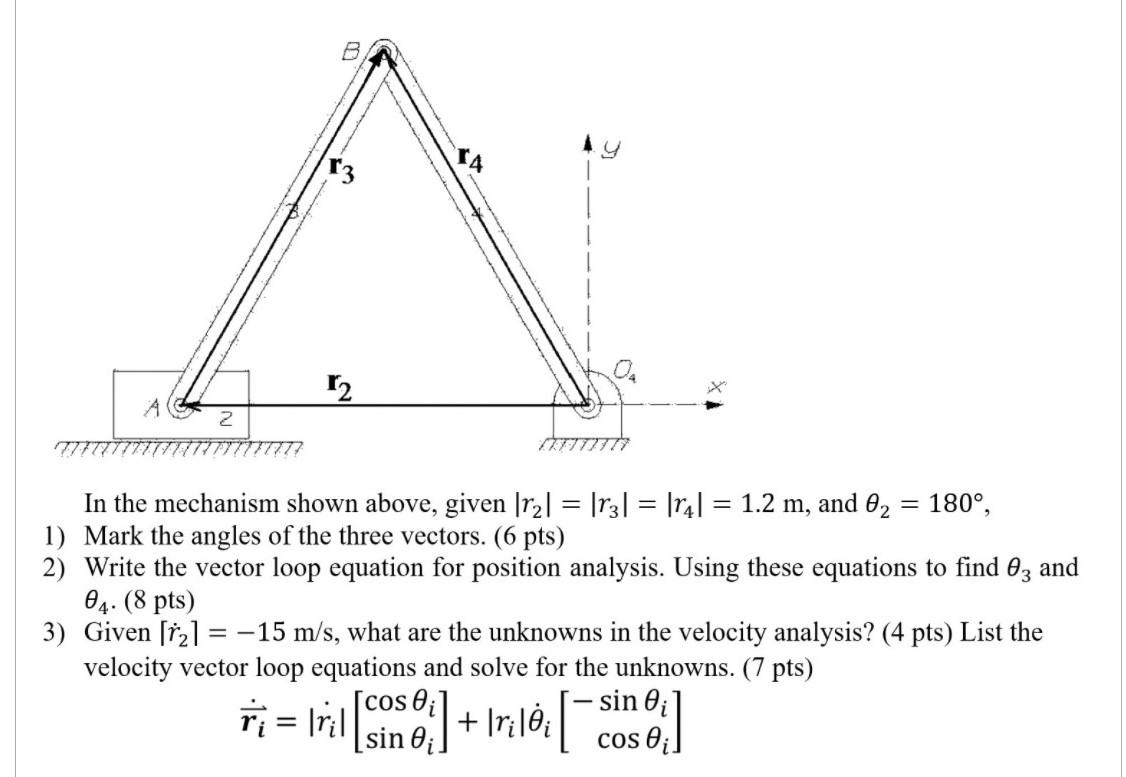 Solved r2 2 In the mechanism shown above, given |r2= |r3= | Chegg.com