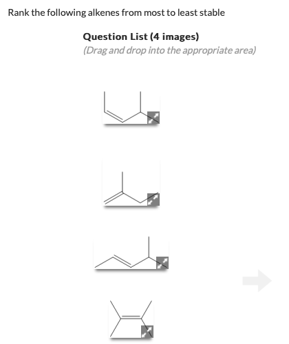 Solved Rank the following alkenes from most to least stable | Chegg.com