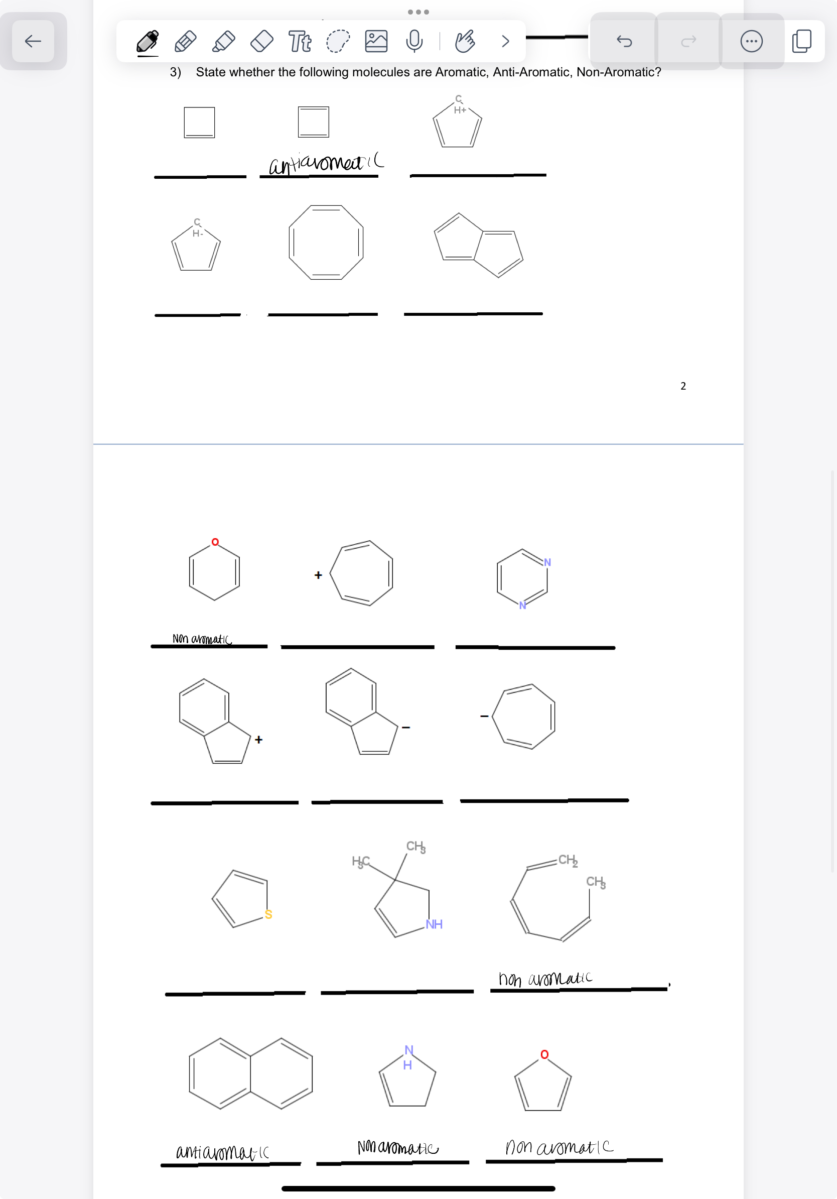 Solved State whether the following molecules are Aromatic, | Chegg.com