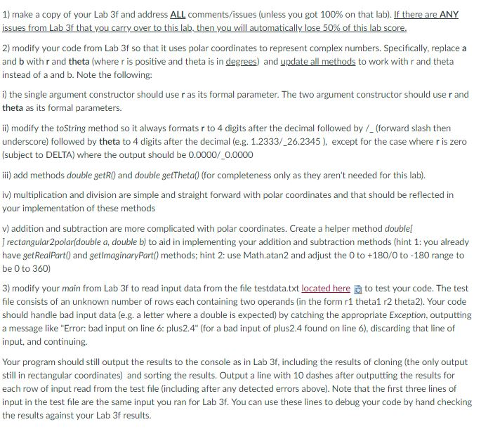 Solved 1) make a copy of your Lab 3f and address ALL | Chegg.com