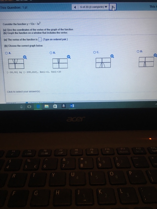 Solved Consider the function y = 12x - 3x^2 (a) Give the | Chegg.com
