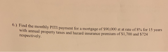 Solved im so lost so the PITI formula I have is TI= Annual | Chegg.com