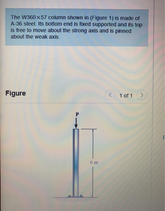 Solved The W360×57 column shown in (Figure 1) is made of | Chegg.com