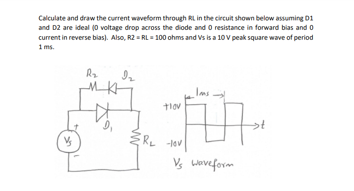 Solved Calculate and draw the current waveform through RL in | Chegg.com