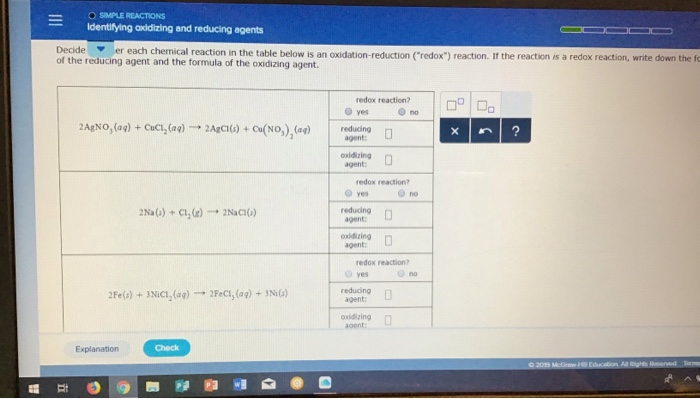 Solved O SIMPLE REACTIONS Identifying axidizing and reducing | Chegg.com