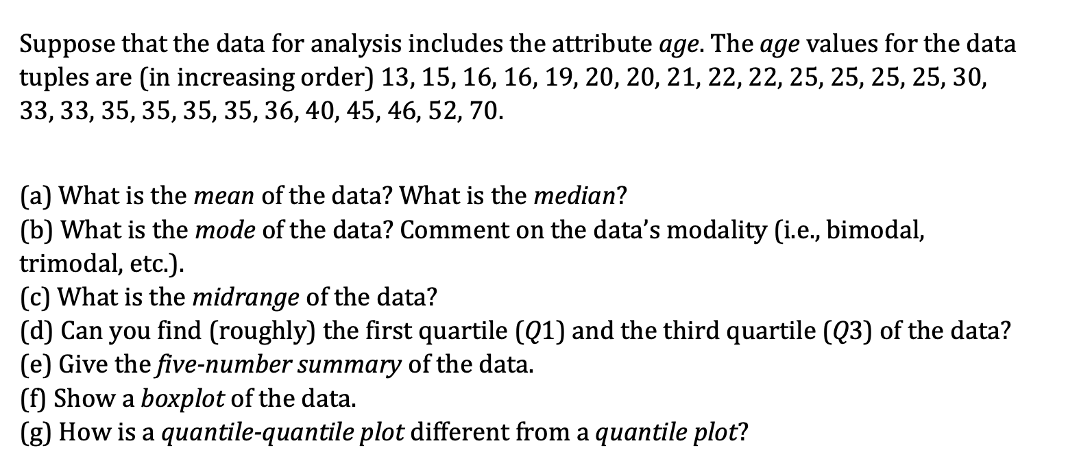 Solved Suppose That The Data For Analysis Includes The