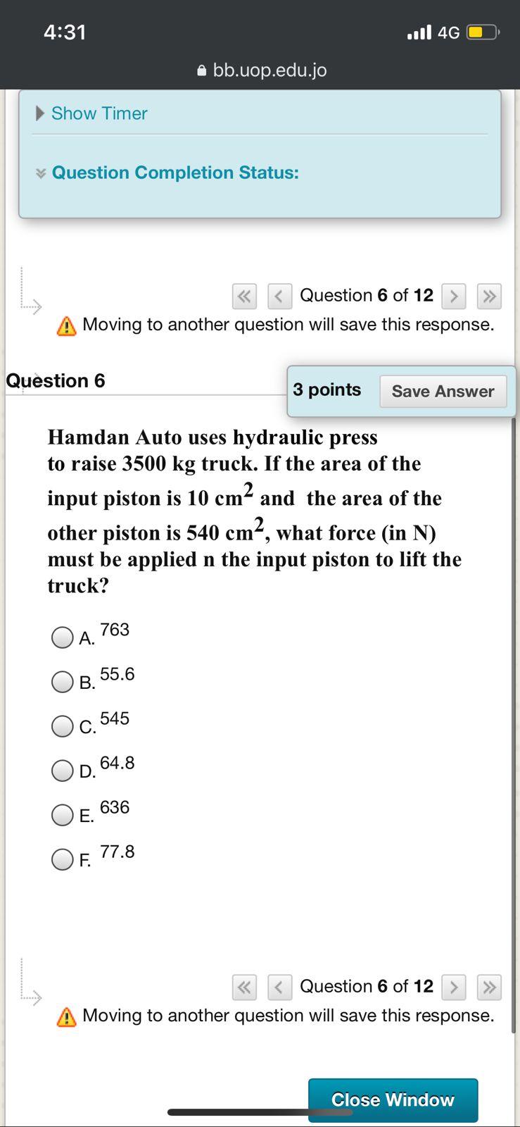 Solved 4:31 ..11 4G bb.uop.edu.jo Show Timer Question | Chegg.com