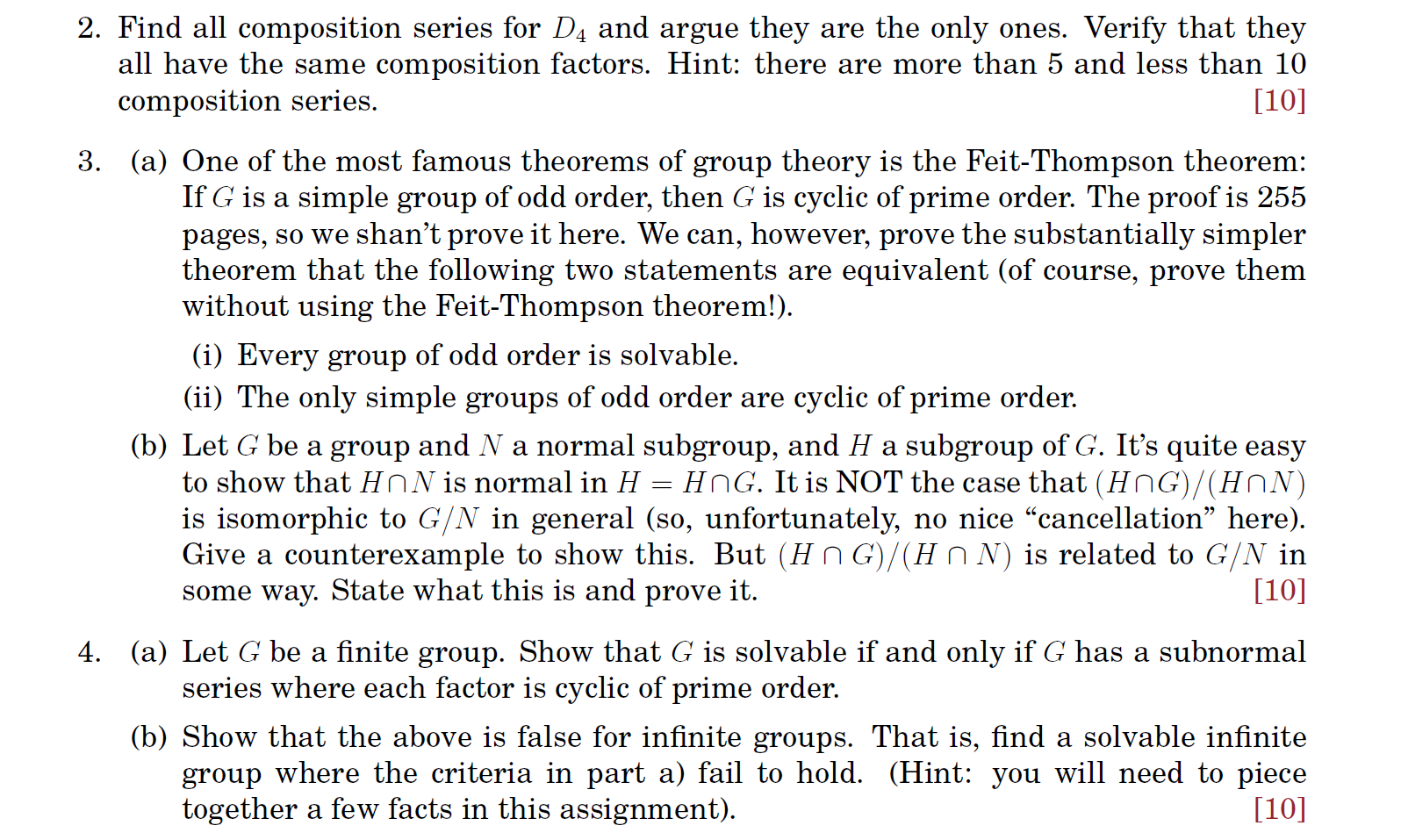 Solved 2. Find all composition series for D4 and argue they | Chegg.com