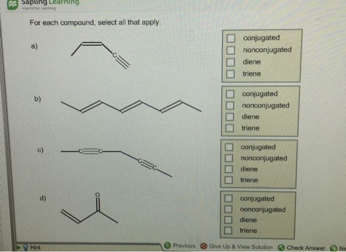 Solved Sapting Learning For each compound, select all that | Chegg.com