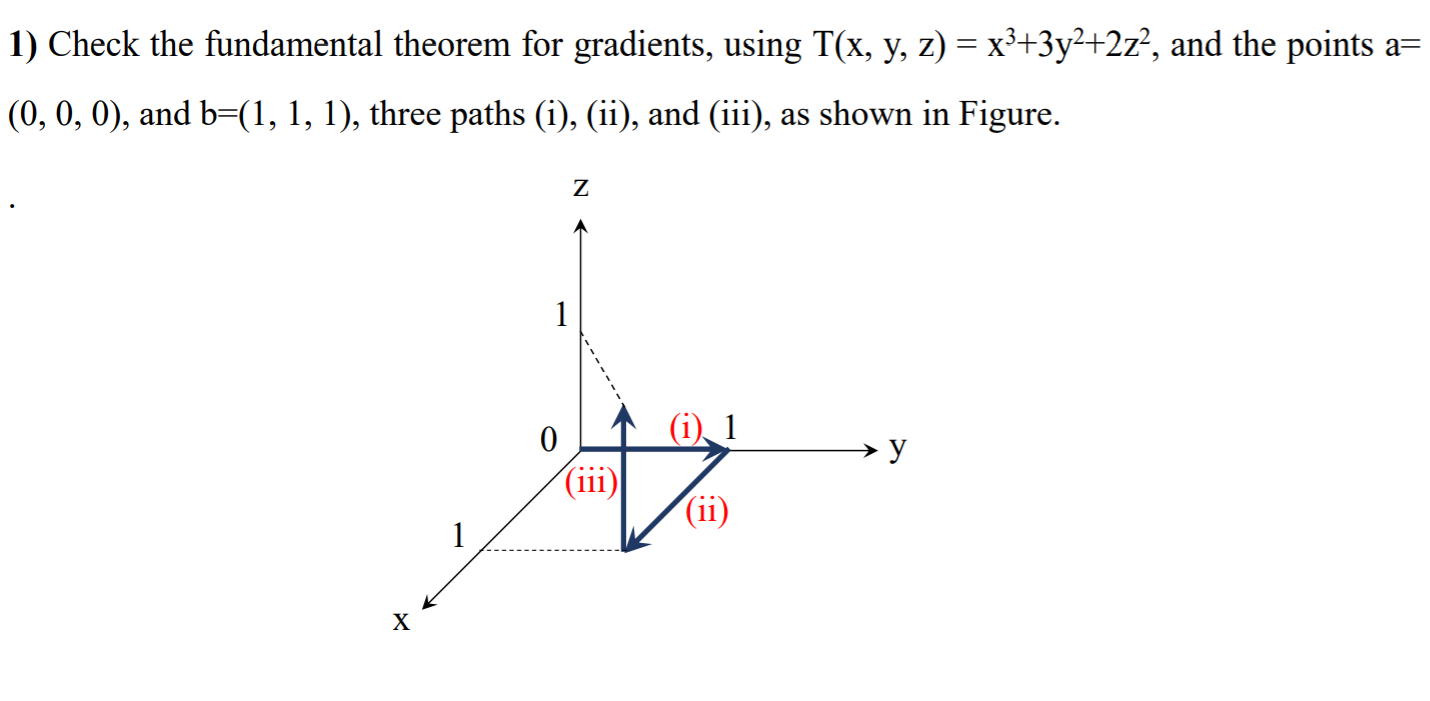 Solved 1) Check the fundamental theorem for gradients, using | Chegg.com