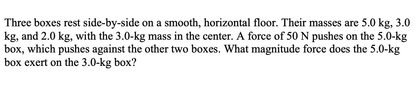 Solved Three boxes rest side-by-side on a smooth, horizontal | Chegg.com