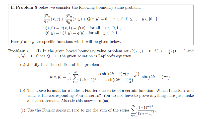 Solved In Problem 5 below we consider the following boundary | Chegg.com