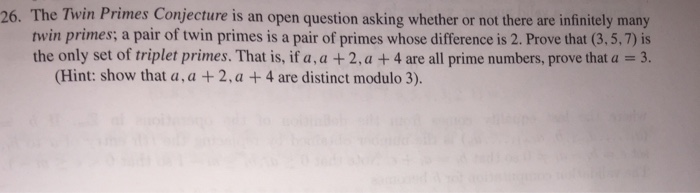 Solved The Twin Primes Conjecture is an open question asking | Chegg.com