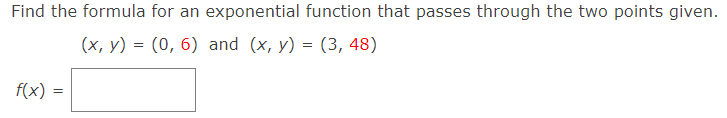 Solved Write an exponential function y = abx for a graph | Chegg.com