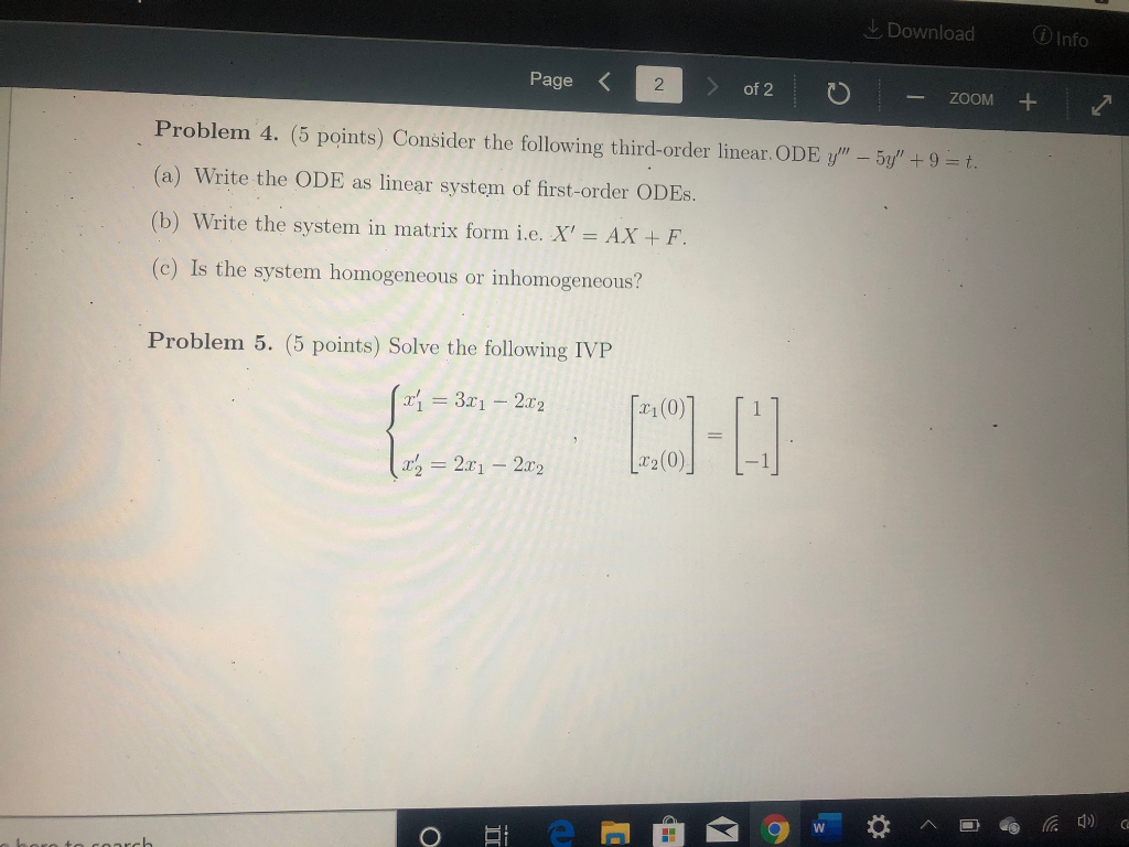 Solved Problem 4. (5 points) Consider the following | Chegg.com