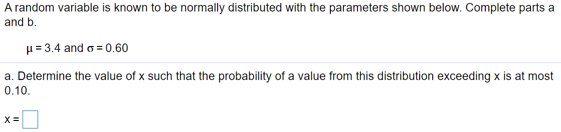 Solved A random variable is known to be normally distributed | Chegg.com