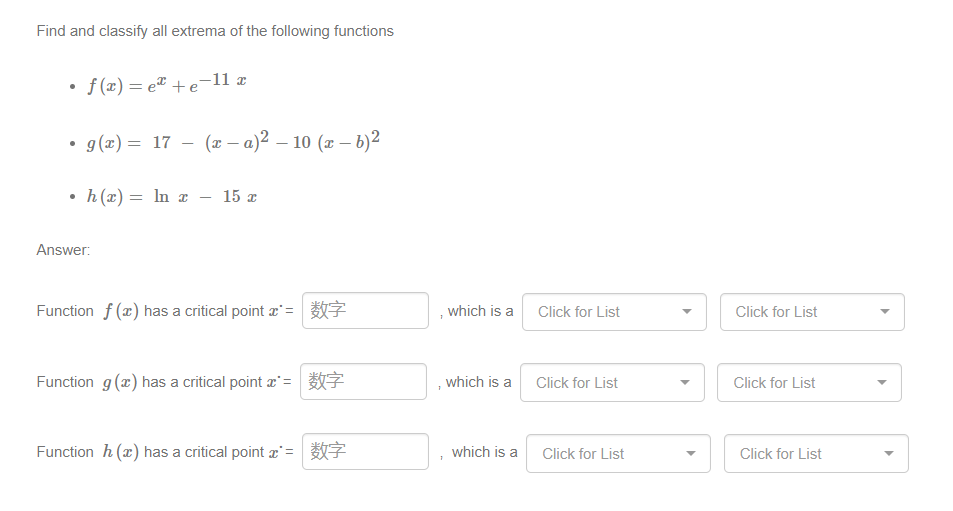Solved Find and classify all extrema of the following | Chegg.com