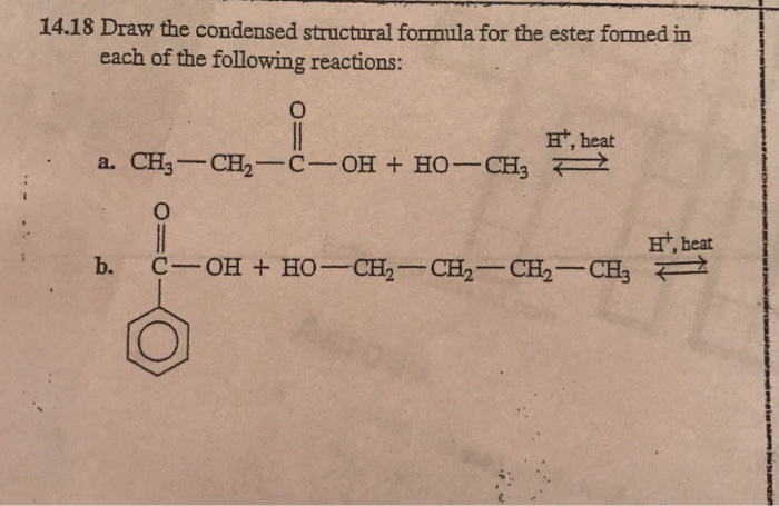 Solved 14.18 Draw the condensed structural formula for the | Chegg.com