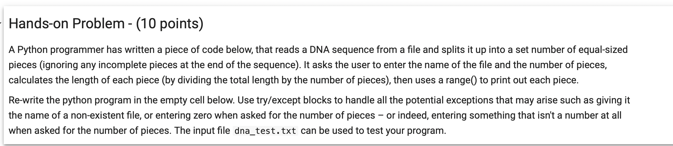 Solved Hands-on Problem - (10 points) A Python programmer | Chegg.com