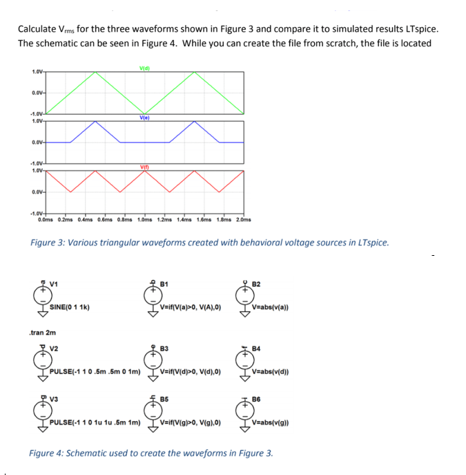 Calculate Vms for the three waveforms shown in Figure | Chegg.com