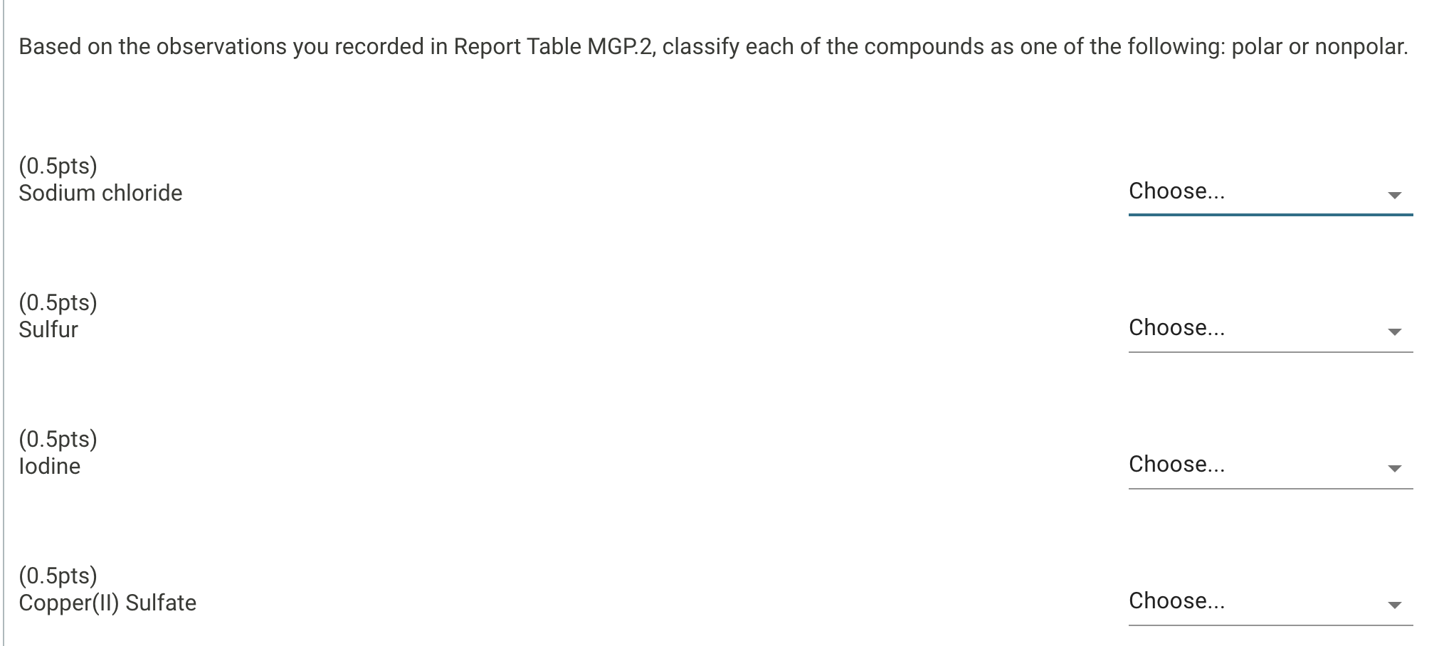 Solved (6pts) Part B - Polarity Demonstration The results | Chegg.com