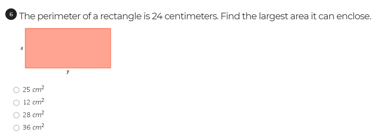 Solved 6 The perimeter of a rectangle is 24 centimeters. | Chegg.com