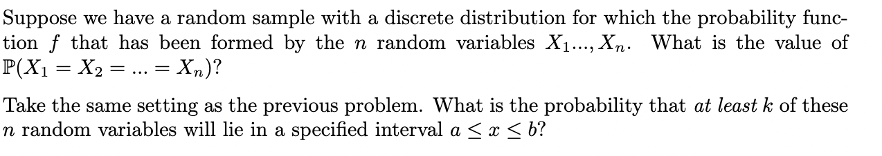 Solved Suppose we have a random sample with a discrete | Chegg.com