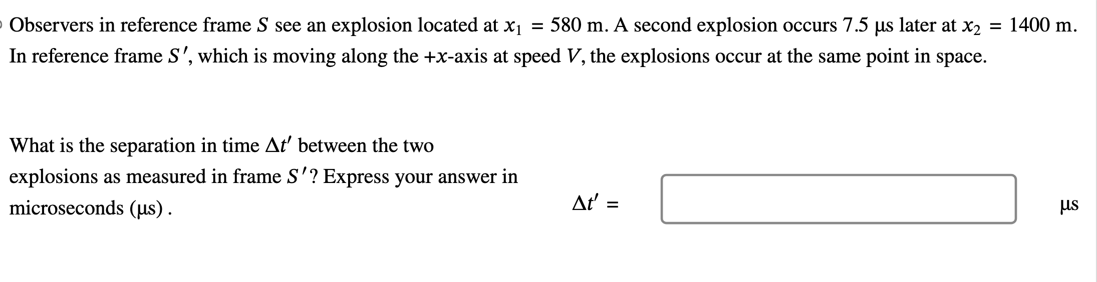 Solved Observers in ﻿reference frame S ﻿see an ﻿explosion | Chegg.com