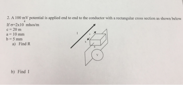 Solved A 100 m V potential is applied end to end to the | Chegg.com