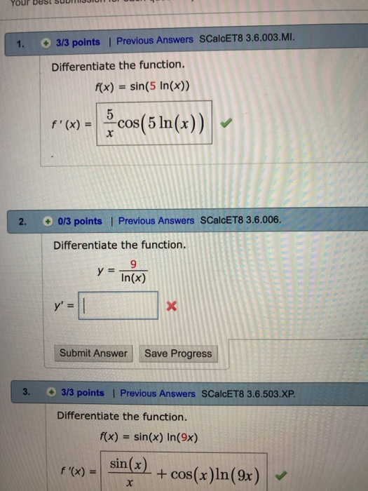 Solved Your Best suUITIS3IU 1. + 3/3 points Previous Answers | Chegg.com