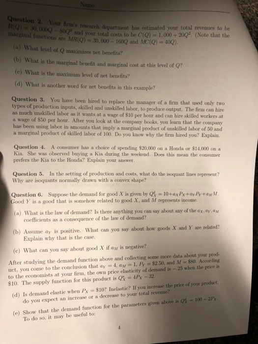 Solved Question 2. Your firm' s research department has | Chegg.com