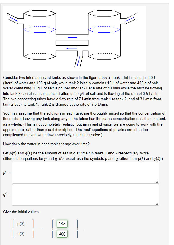 Solved Consider two interconnected tanks as shown in the | Chegg.com