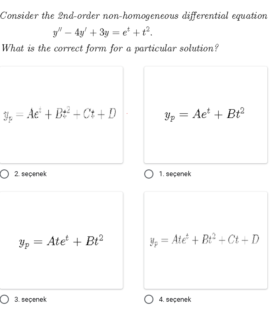 Solved Consider the 2nd-order non-homogeneous differential | Chegg.com