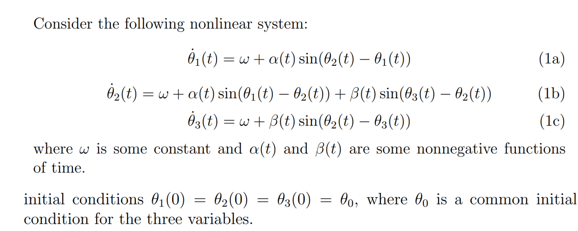 Solved Consider the following nonlinear system: | Chegg.com