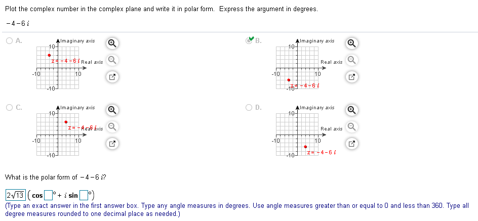 Solved Plot the complex number in the complex plane and | Chegg.com