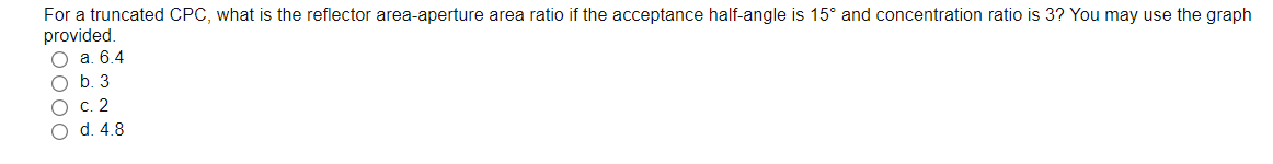 Solved For a truncated CPC, what is the reflector | Chegg.com