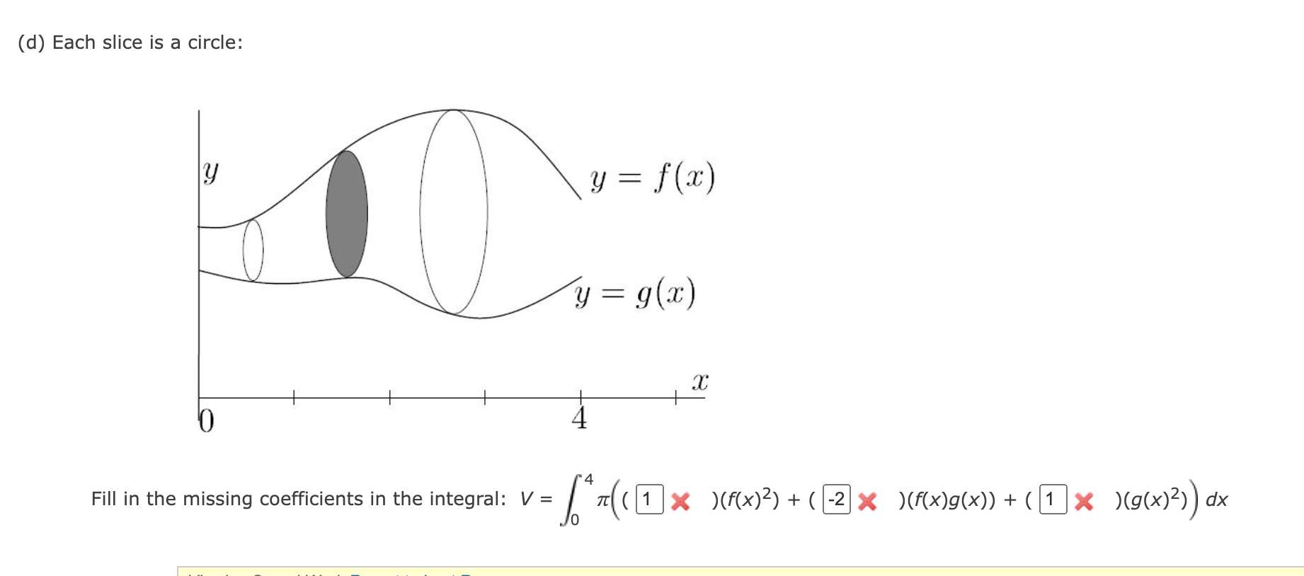 Solved (d) Each slice is a circle: Fill in the missing | Chegg.com