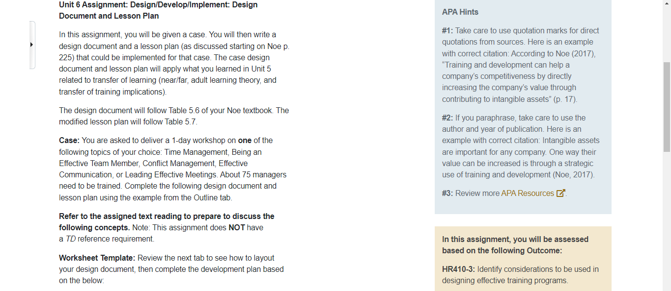 Unit 6 Assignment: Design/Develop/lmplement: Design | Chegg.com
