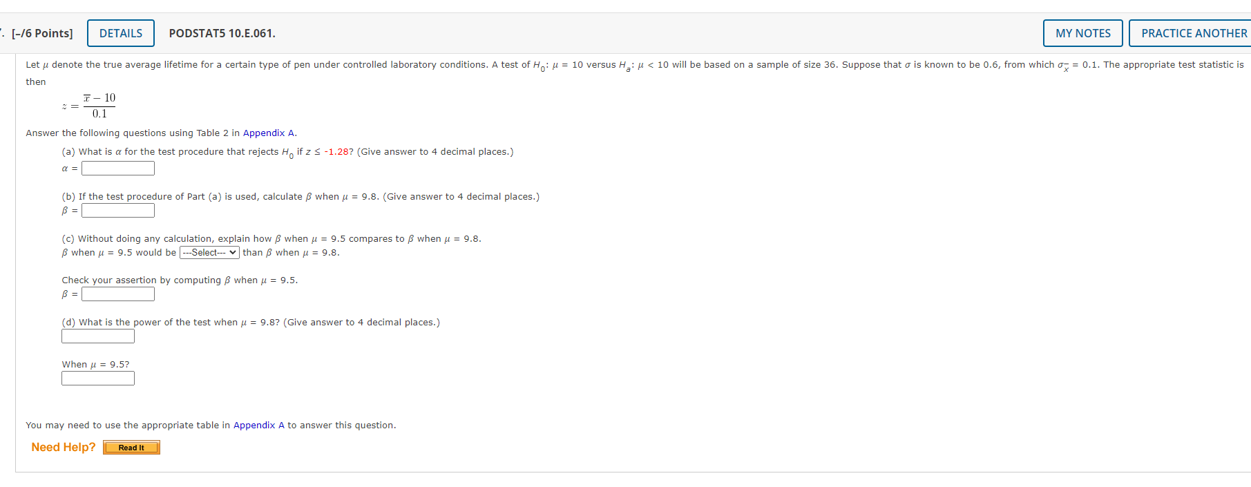 Solved then z=0.1xˉ−10 Answer the following questions using | Chegg.com