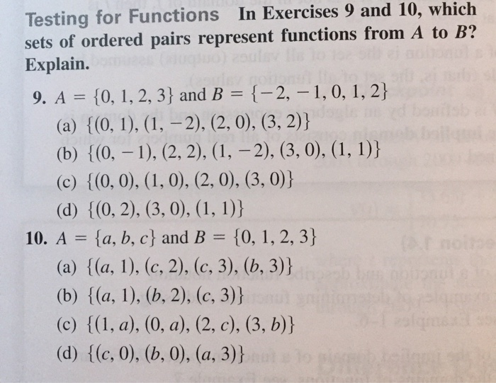 Solved In Exercises Which Sets Of Ordered Pairs Represent
