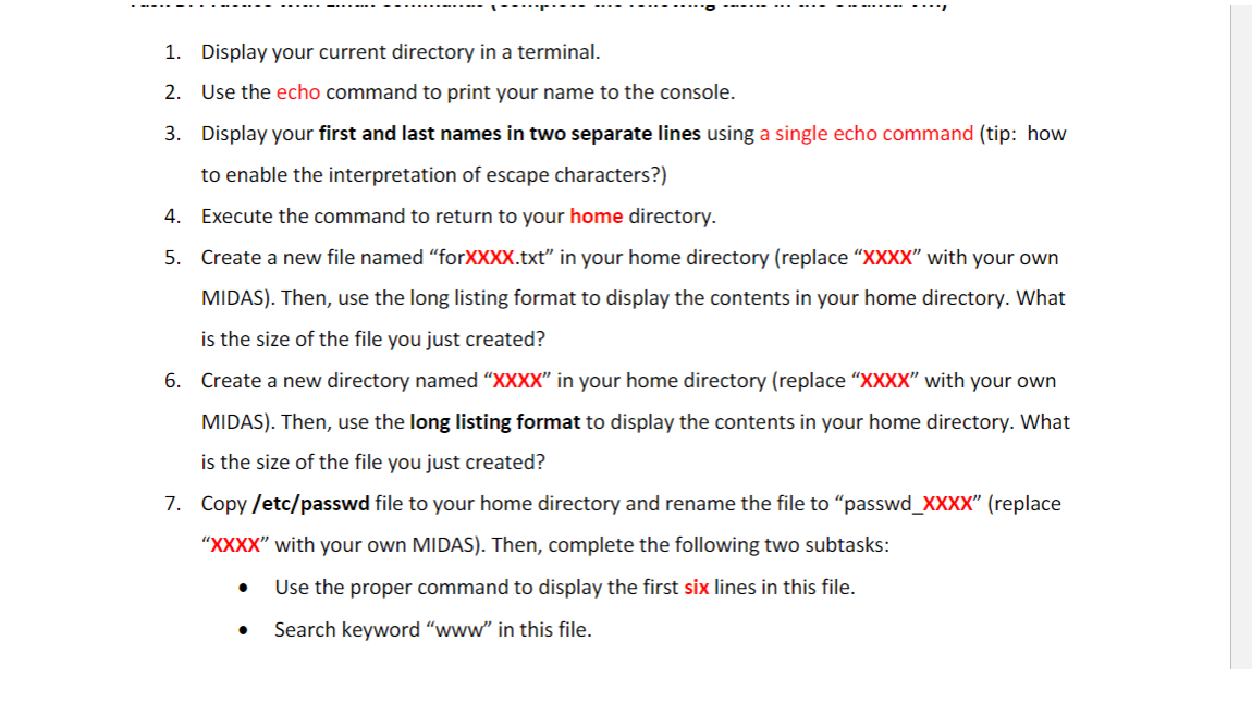 Solved 1. Display your current directory in a terminal. 2. | Chegg.com