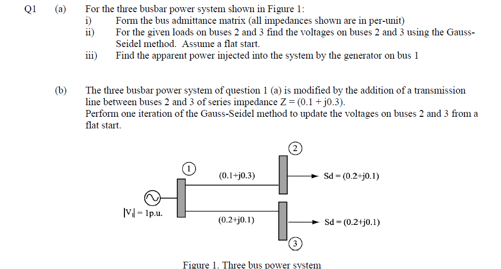 (a) For the three busbar power system shown in Figure | Chegg.com